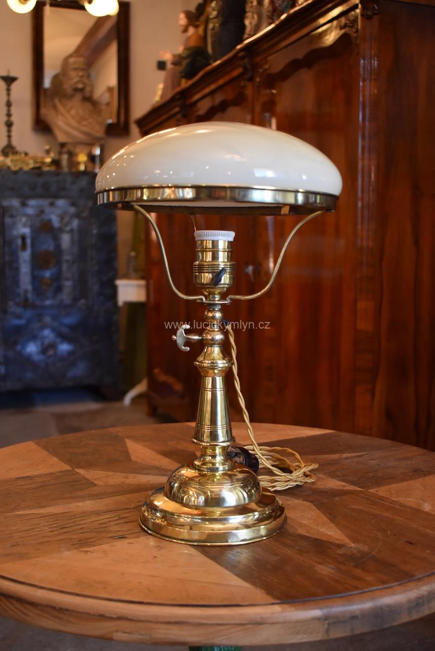 Výškově stavitelná starožitná lampička ART-DECO, zhotovená z lité a ...